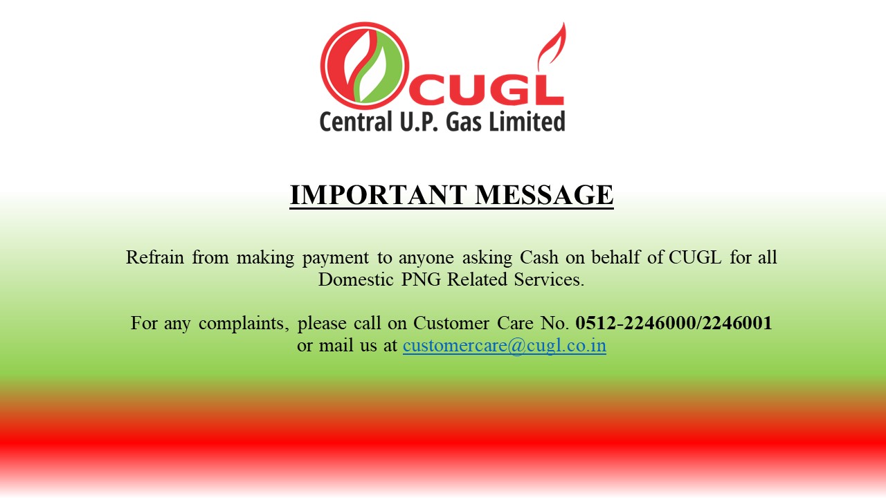Central U.P. Gas Limited (CUGL) welcomes you.
